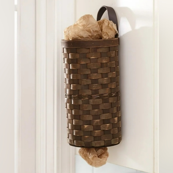 Storage & Organization | Plastic Bag Dispenser Rattan Brown Basket ...